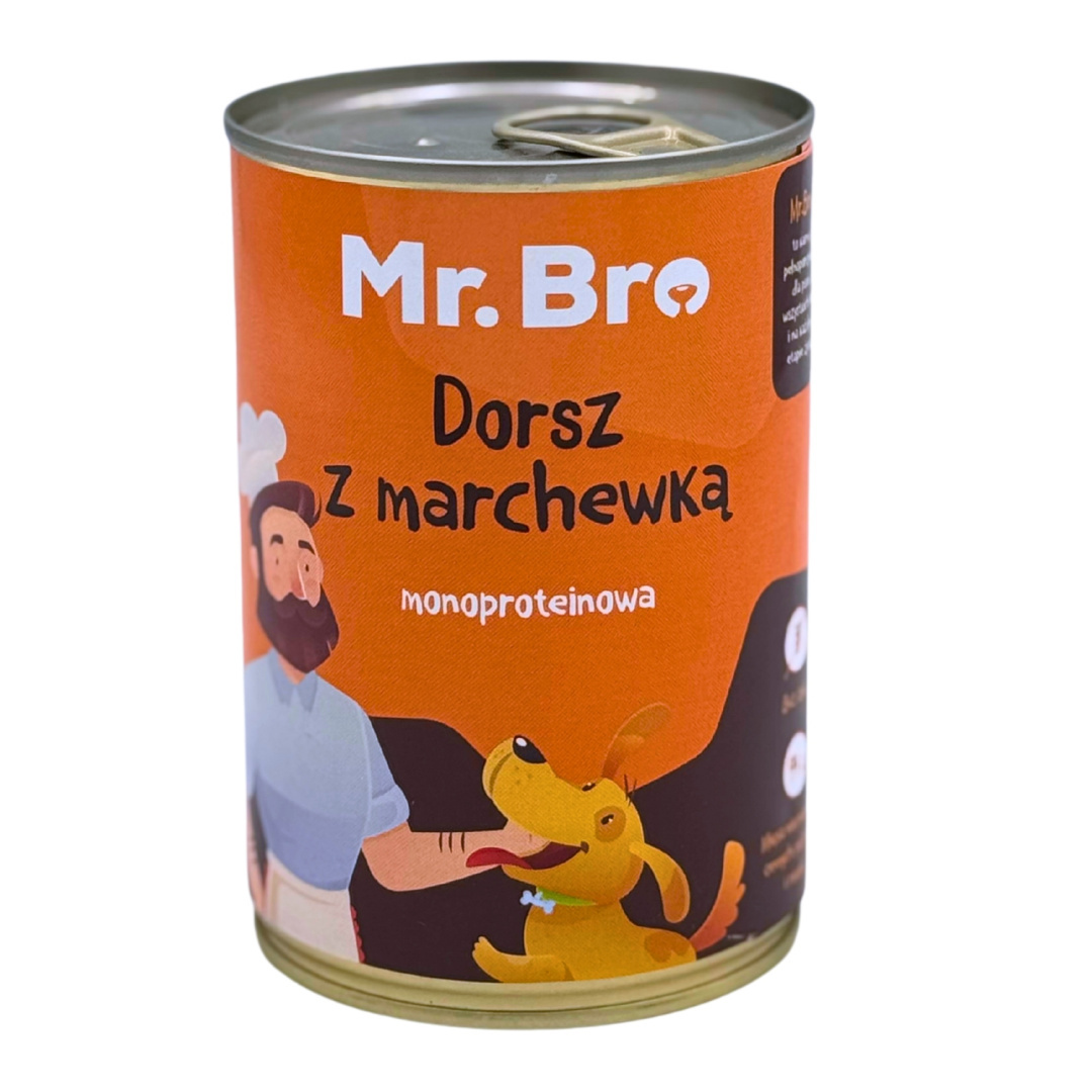 MR. BRO - karma mokra dla psa - dorsz z marchewką - 400g | sklep psiedobre.pl